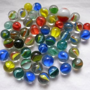 50 Glass Marbles - Cats Eye Marbles - Vintage Marbles - Etsy