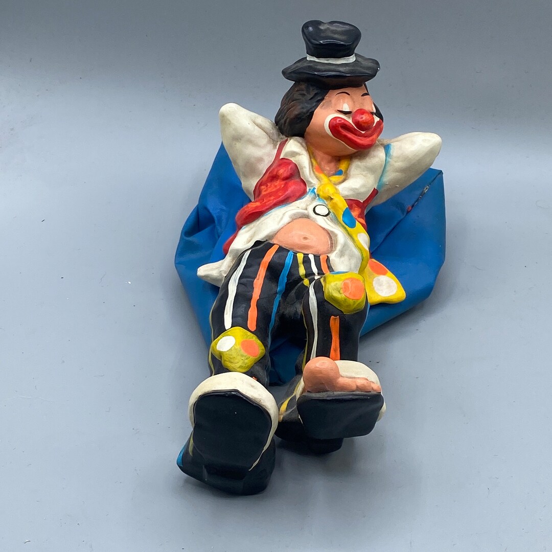 Reclining Clown Figurine With Bean Bag Couch Annette Little E-9229 ...