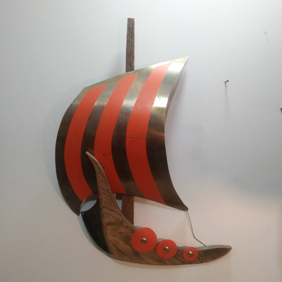 Viking Ship Wall Art MCM Wall Hanging Art Nautical Wall Decor - Etsy