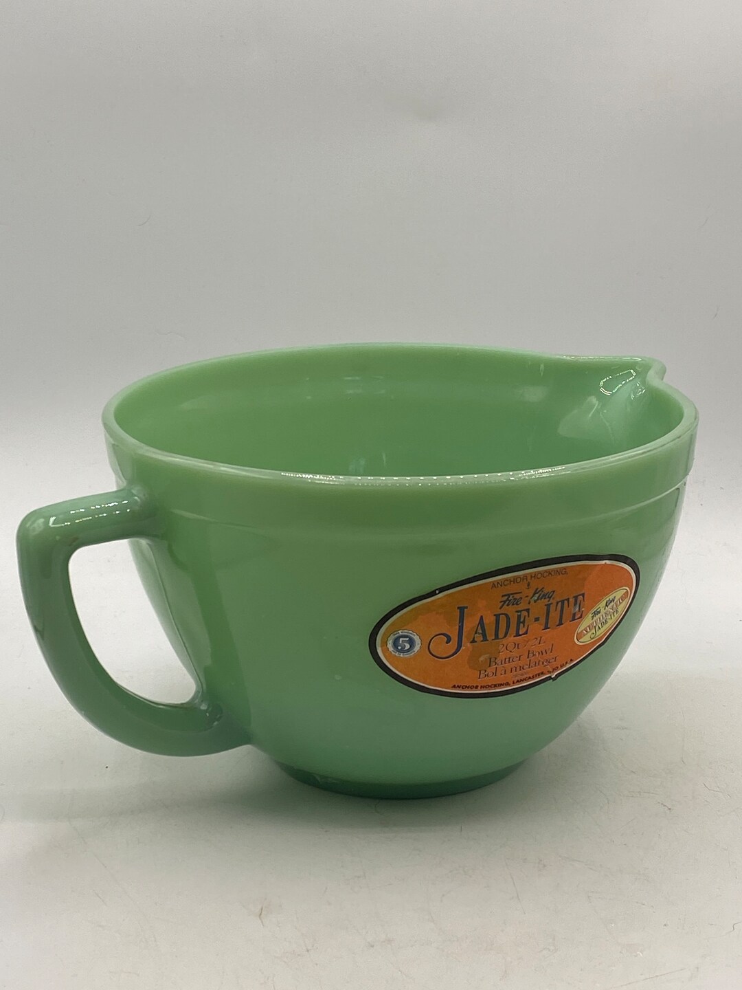 Jadeite Batter Bowl Anchor Hocking Fire King Jadeite 2000 Reproduction ...