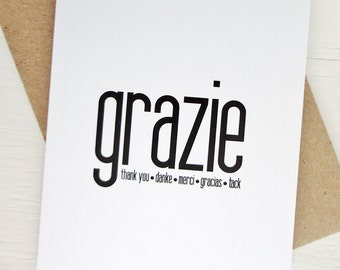 Grazie Thank You Card - Etsy