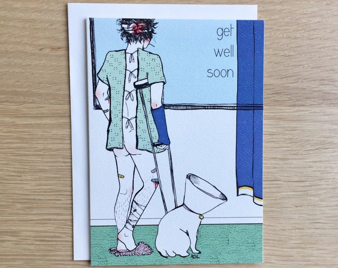 Funny Get Well Greeting Card With Envelope Tv-induced Coma , for Him ...