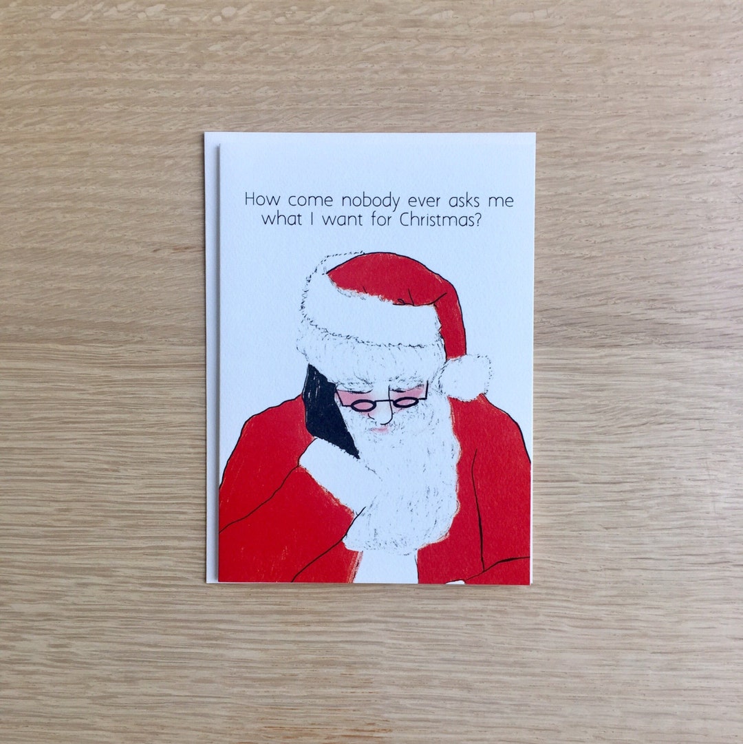 Funny Santa Christmas Card – Quirky Humorous Holiday Greeting - Etsy