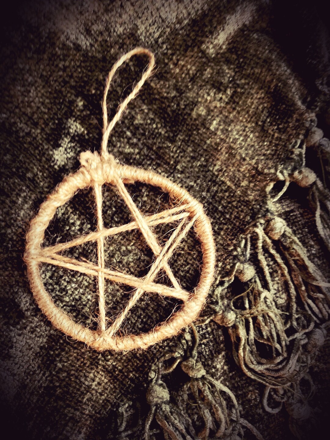 Twine Pentacle Ornament ~ Spirit, Earth, Air, Fire, Water ~ 7 Colors ...