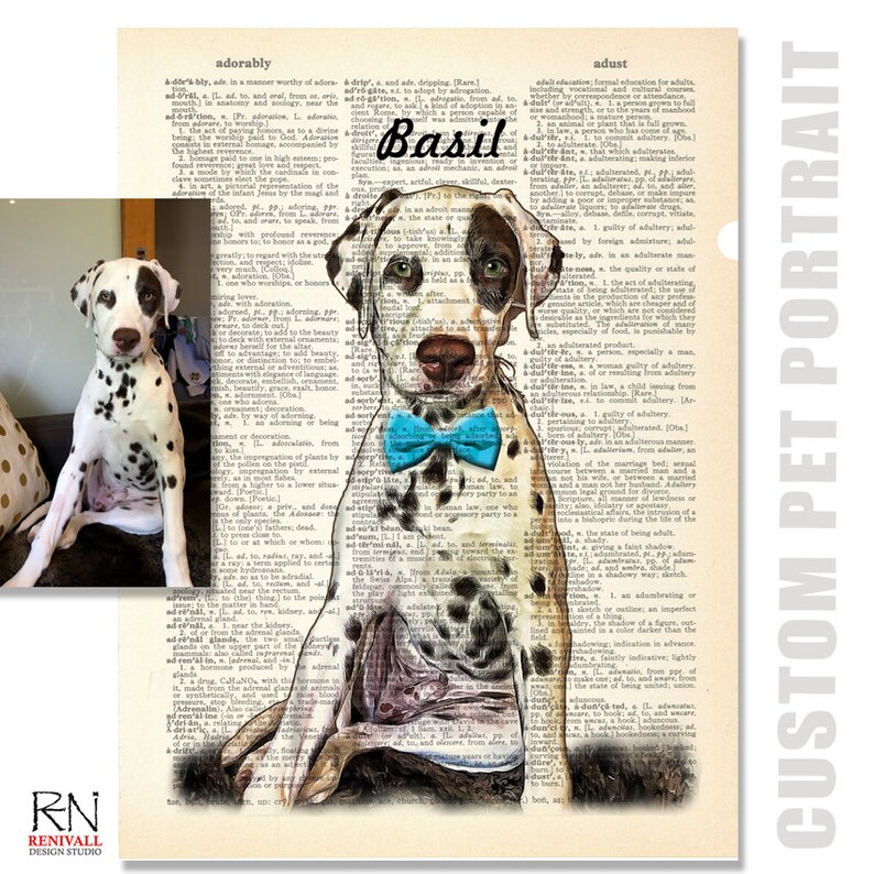 Custom Pet Portrait From Photo Personalized Gift Idea for | Etsy