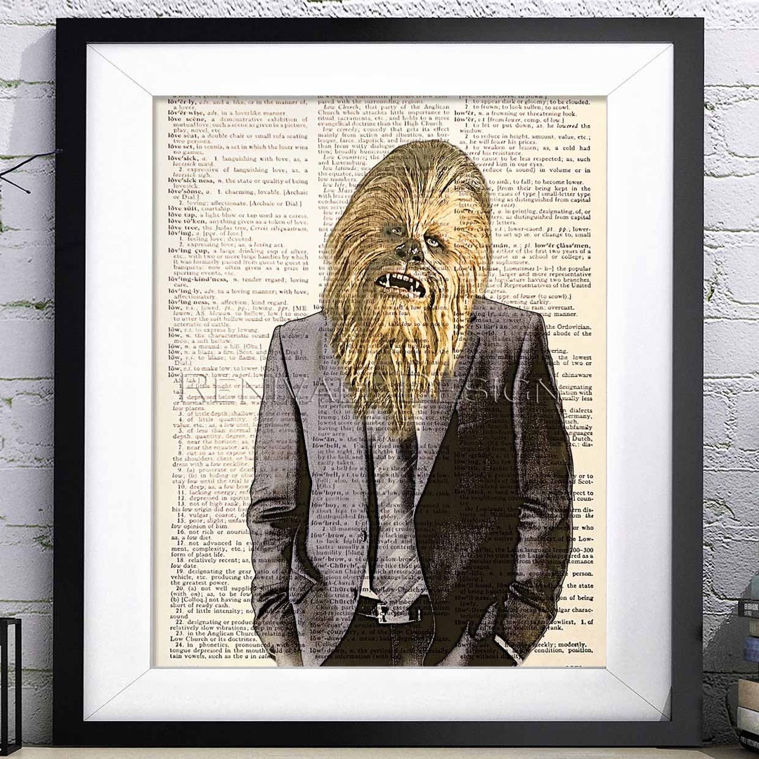Star Wars Art Print Chewbacca, Chewbacca Poster, Gift Idea for Book ...