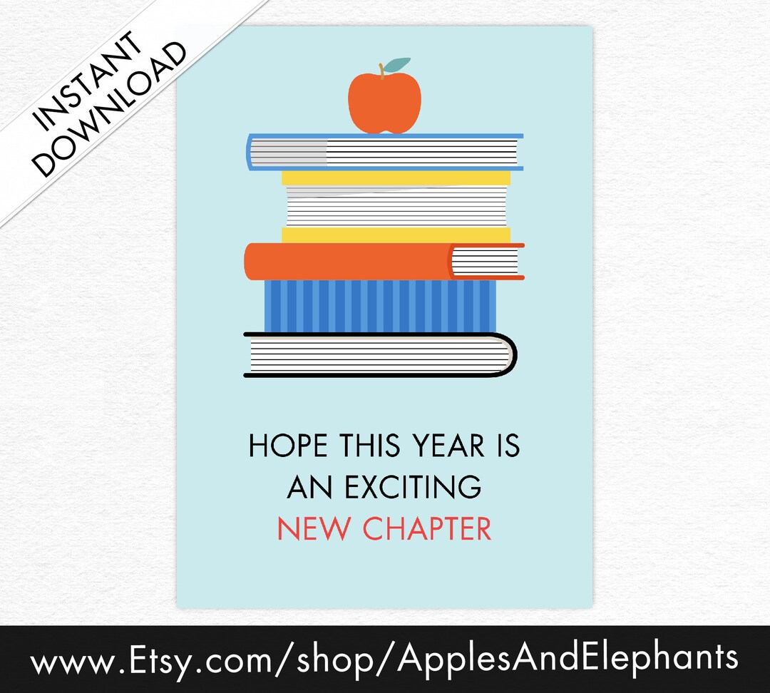 New School Year Instant Download Greeting Card - Etsy