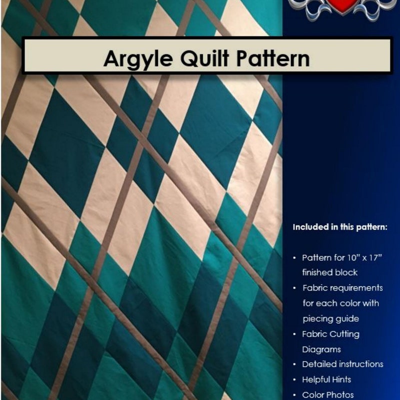 Blue Argyle Fabric - Etsy