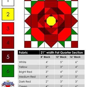 Digital Pattern: Barn Rose Quilt Block Pattern - Etsy