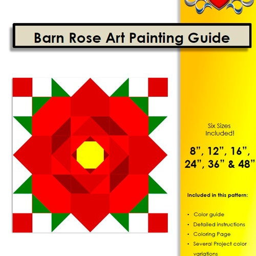 Digital Pattern: Barn Rose Quilt Block Pattern - Etsy