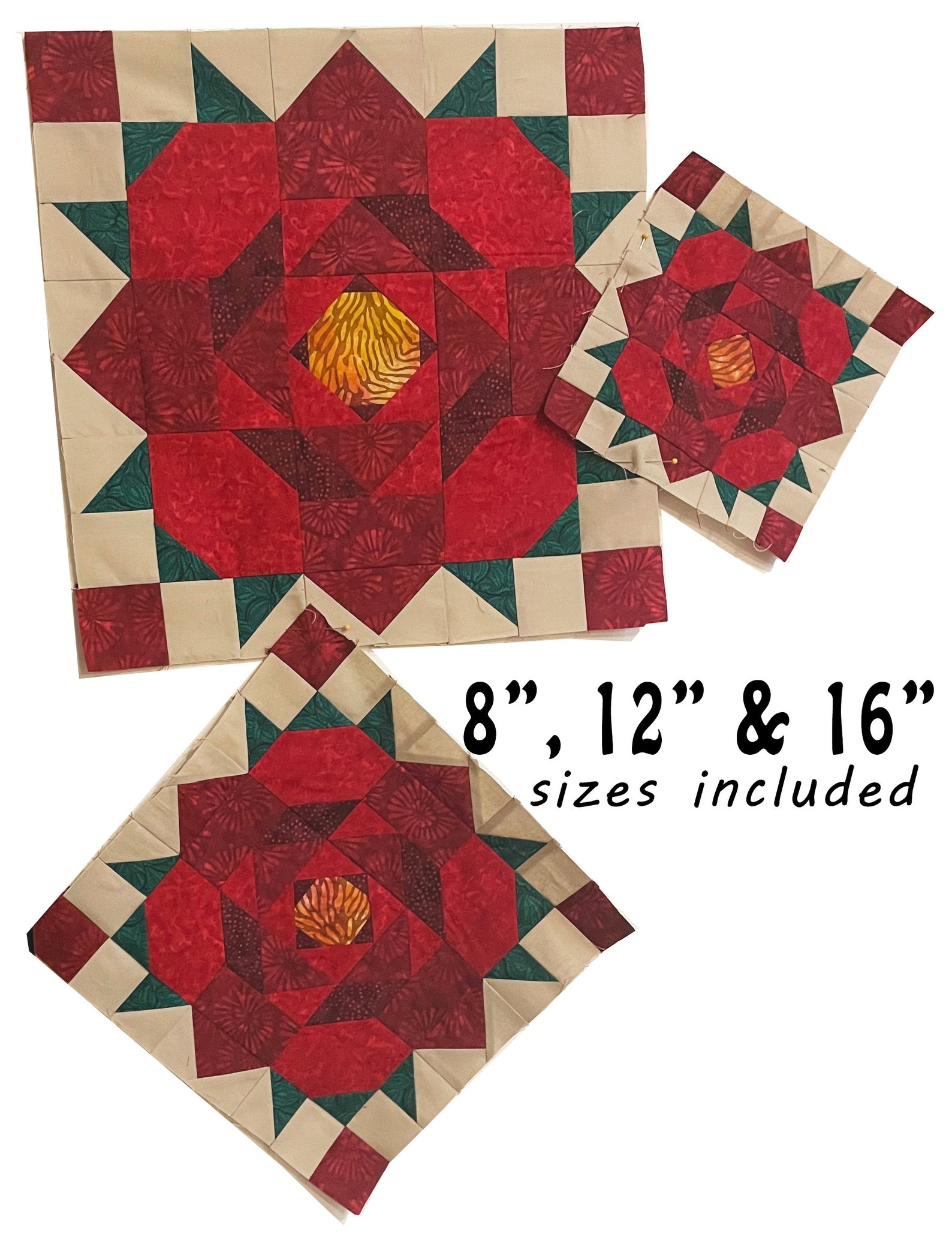 Digital Pattern: Barn Rose Quilt Block Pattern | Etsy