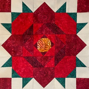 Digital Pattern: Barn Rose Quilt Block Pattern - Etsy