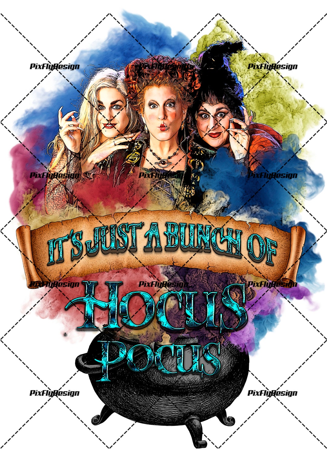 Hocus Pocus, Sanderson Sisters, Halloween Template for Sublimation DTG ...