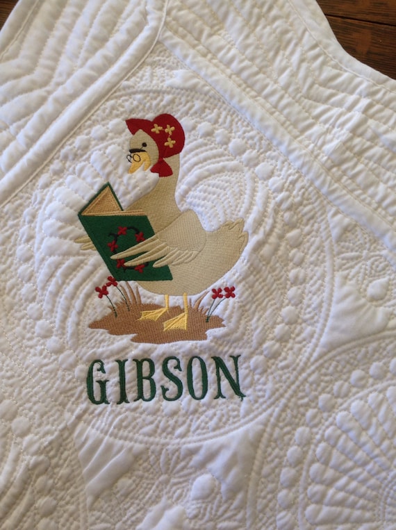 Baby boys Mother Goose quilt and 4 nursery rhyme burp cloths | Etsy