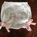 White Eyelet Diaper Cover Monogrammed With a Pink Scalloped Lettering ...