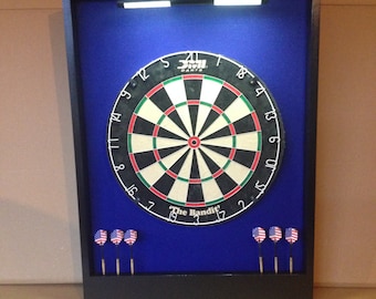 LED Lighted Custom Dart Board Backboard Red & Black Trim | Etsy