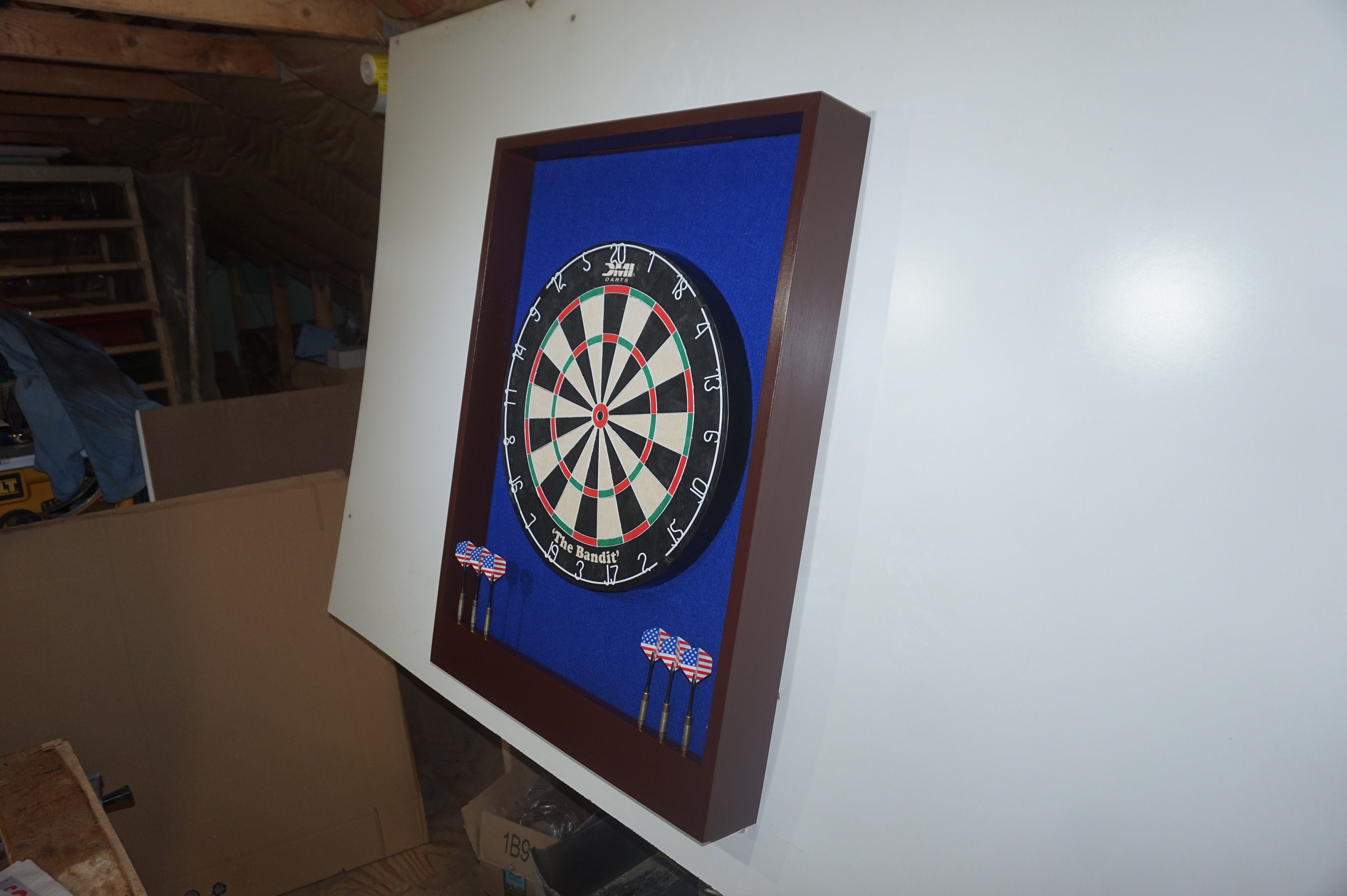 Royal Blue & Mahogany Colored Trim Dart Board | Etsy