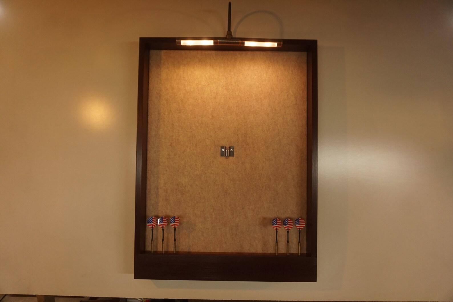 LED LIGHTED Sandstone Felt & Brown Trim Dart Board Backboard - Etsy