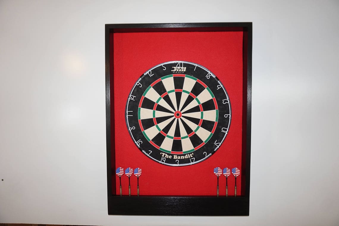 24 X 32 Red Felt W/black Trim Pine Dartboard | Etsy