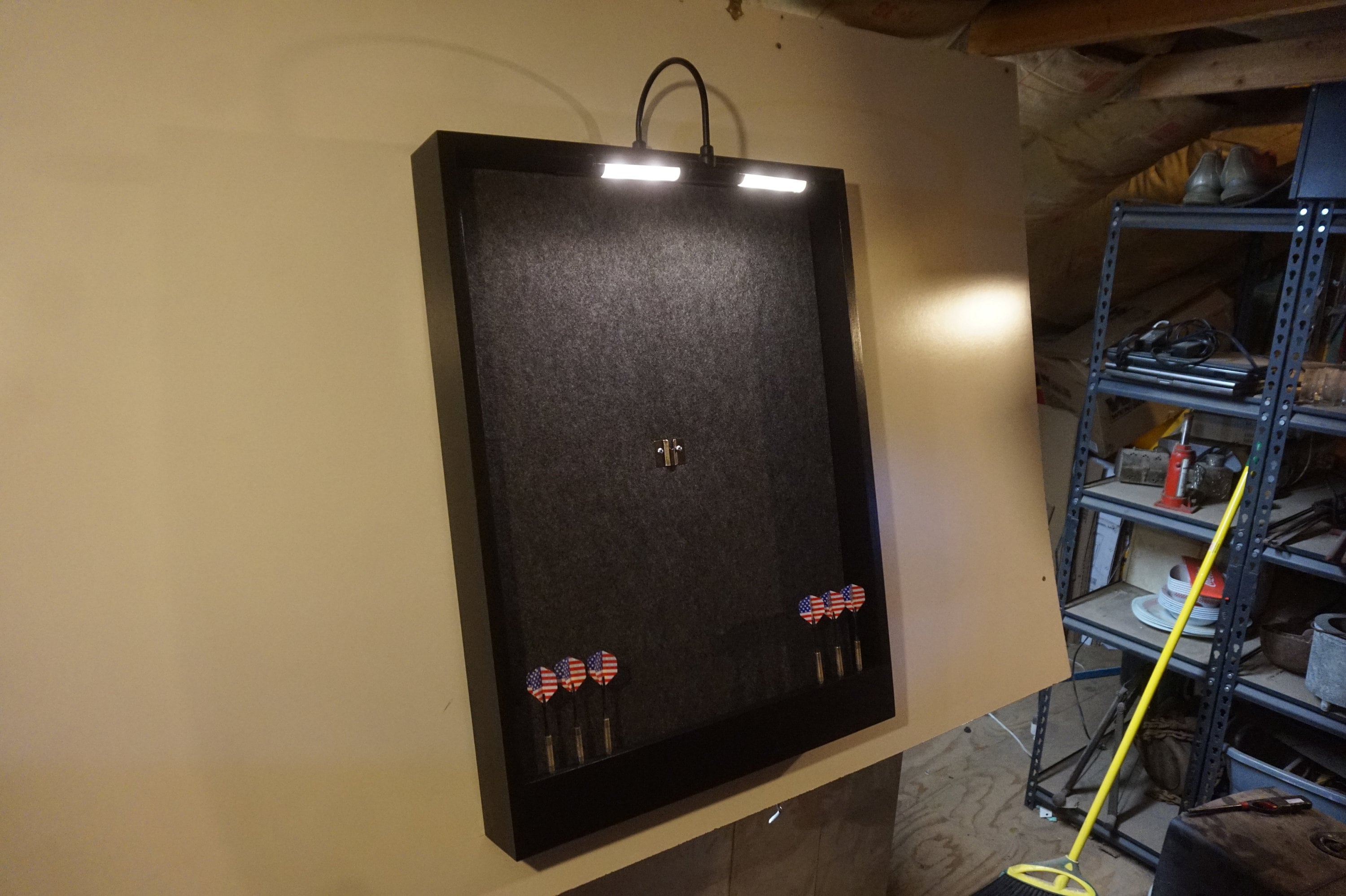 LED Lighted Dart Board Backboard Custom Cabinet Charcoal Felt | Etsy