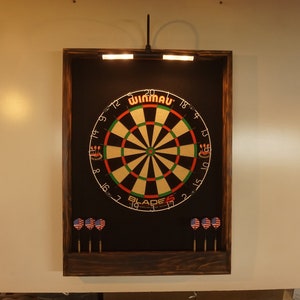 Rustic Charred Wood LED Lighted Custom Dart Board Backboard - Etsy