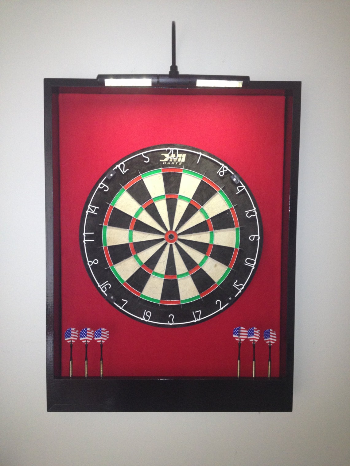 LED Lighted Custom Dart Board Backboard Red & Black Trim | Etsy
