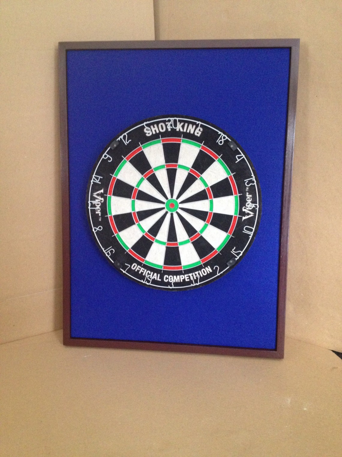 Royal Blue w/Mahogany Colored Trim Dart Board | Etsy