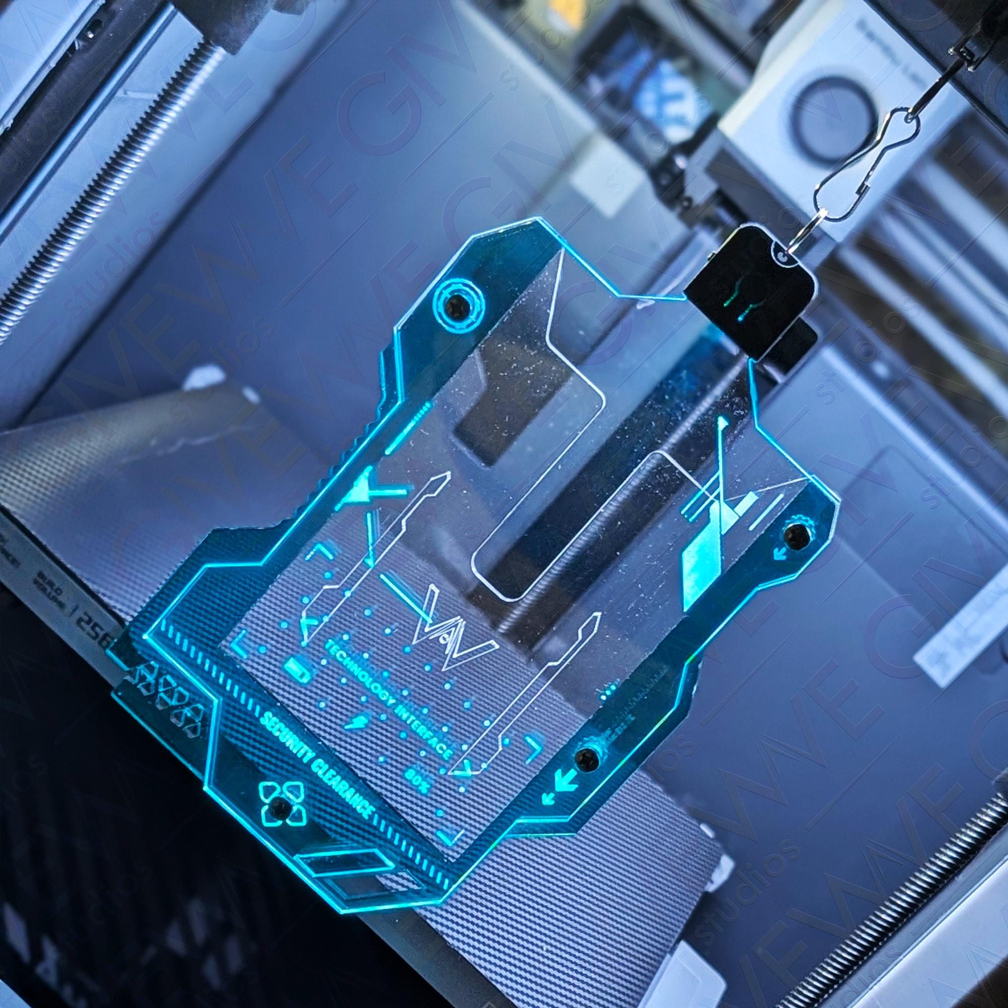 Futuristic Cyberpunk Light up RGB LED Pass/badge Holder ( Cosplay ...