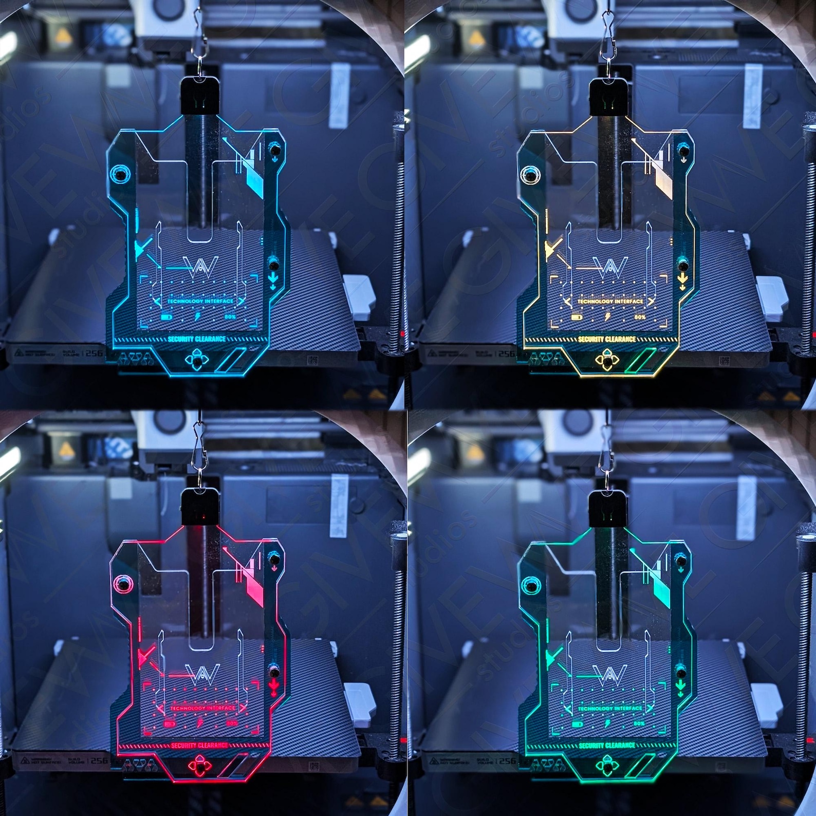 Futuristic Cyberpunk Light up RGB LED Pass/badge Holder ( Cosplay ...
