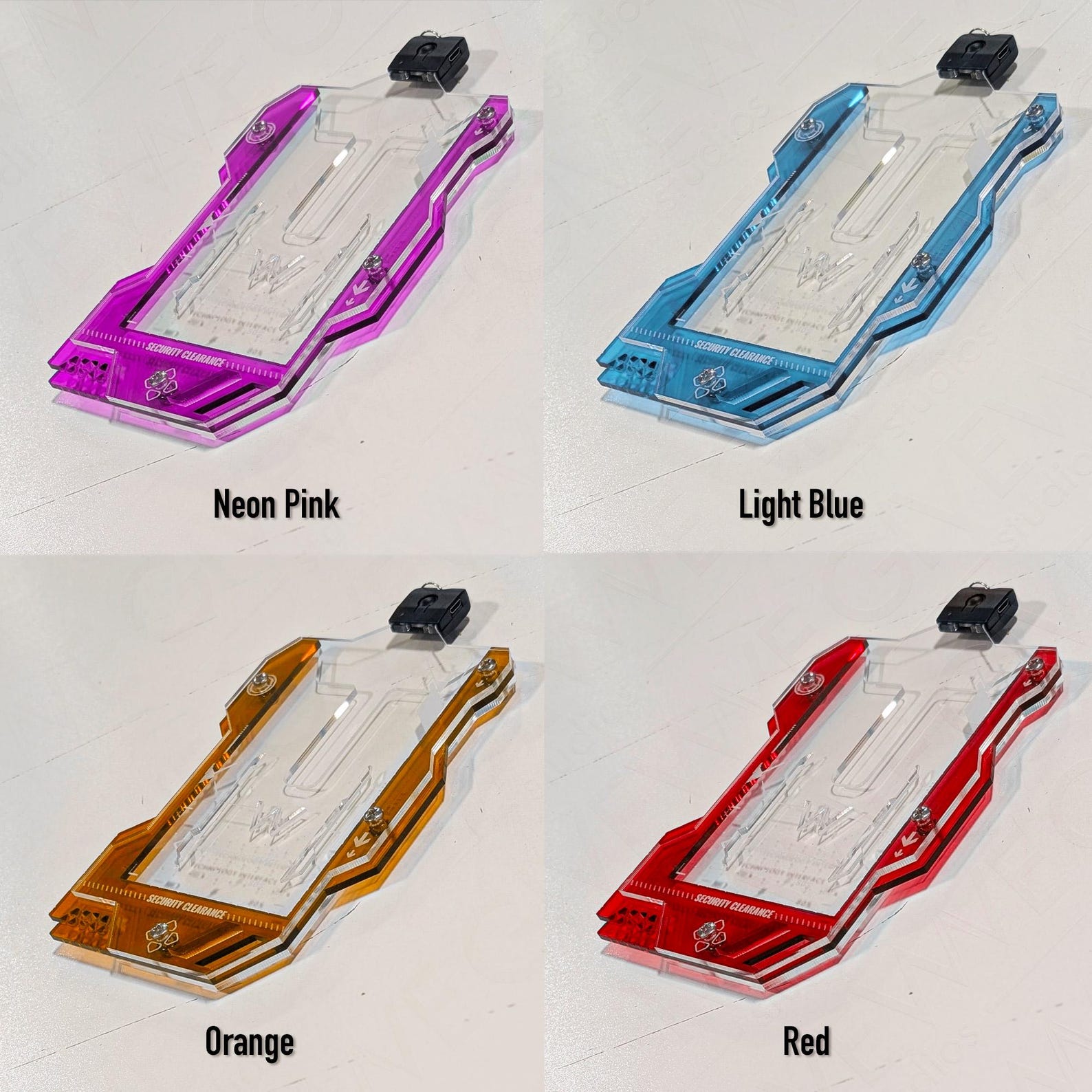Futuristic Cyberpunk Light up RGB LED Pass/badge Holder ( Cosplay ...