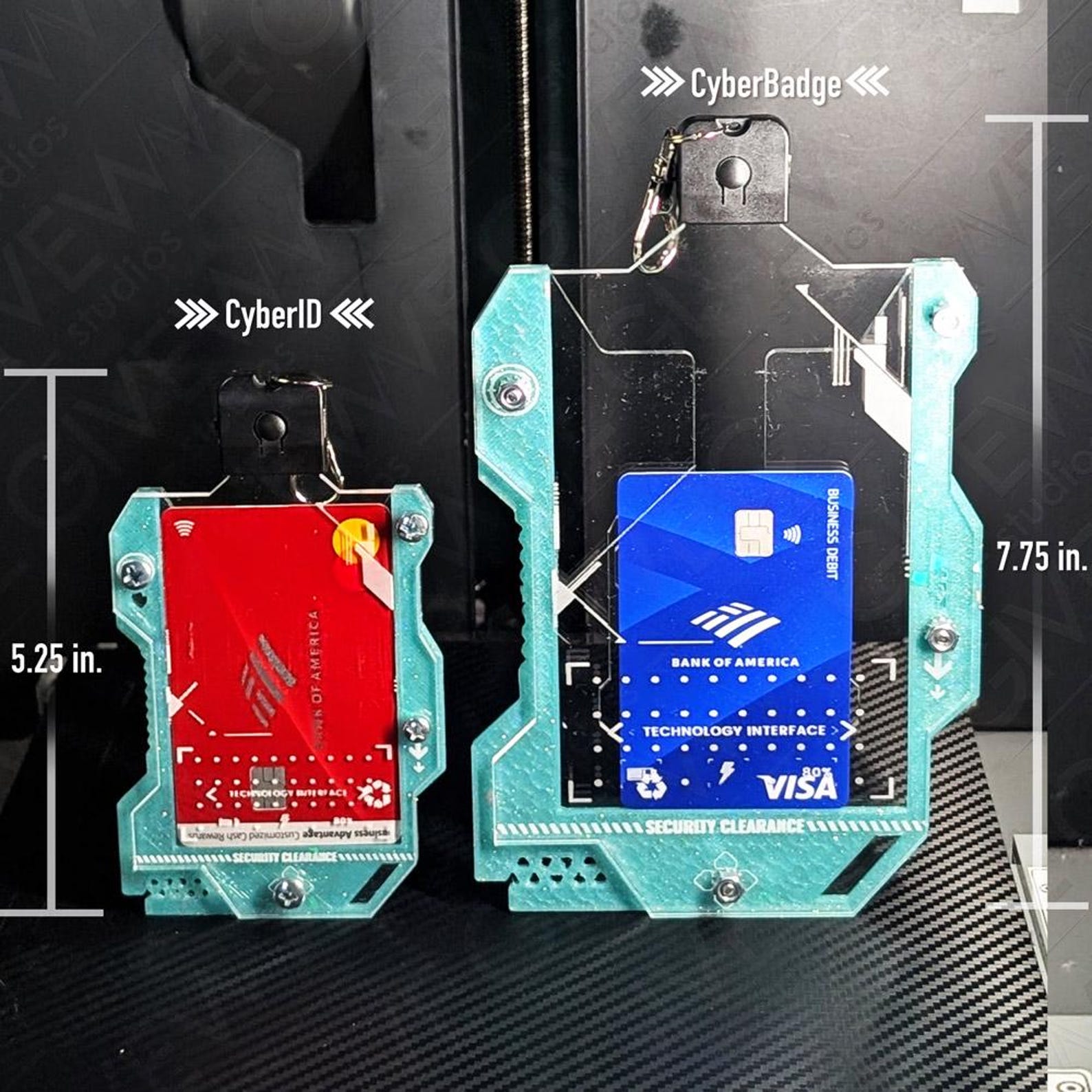 Futuristic Cyberpunk Light up RGB LED Pass/badge Holder ( Cosplay ...