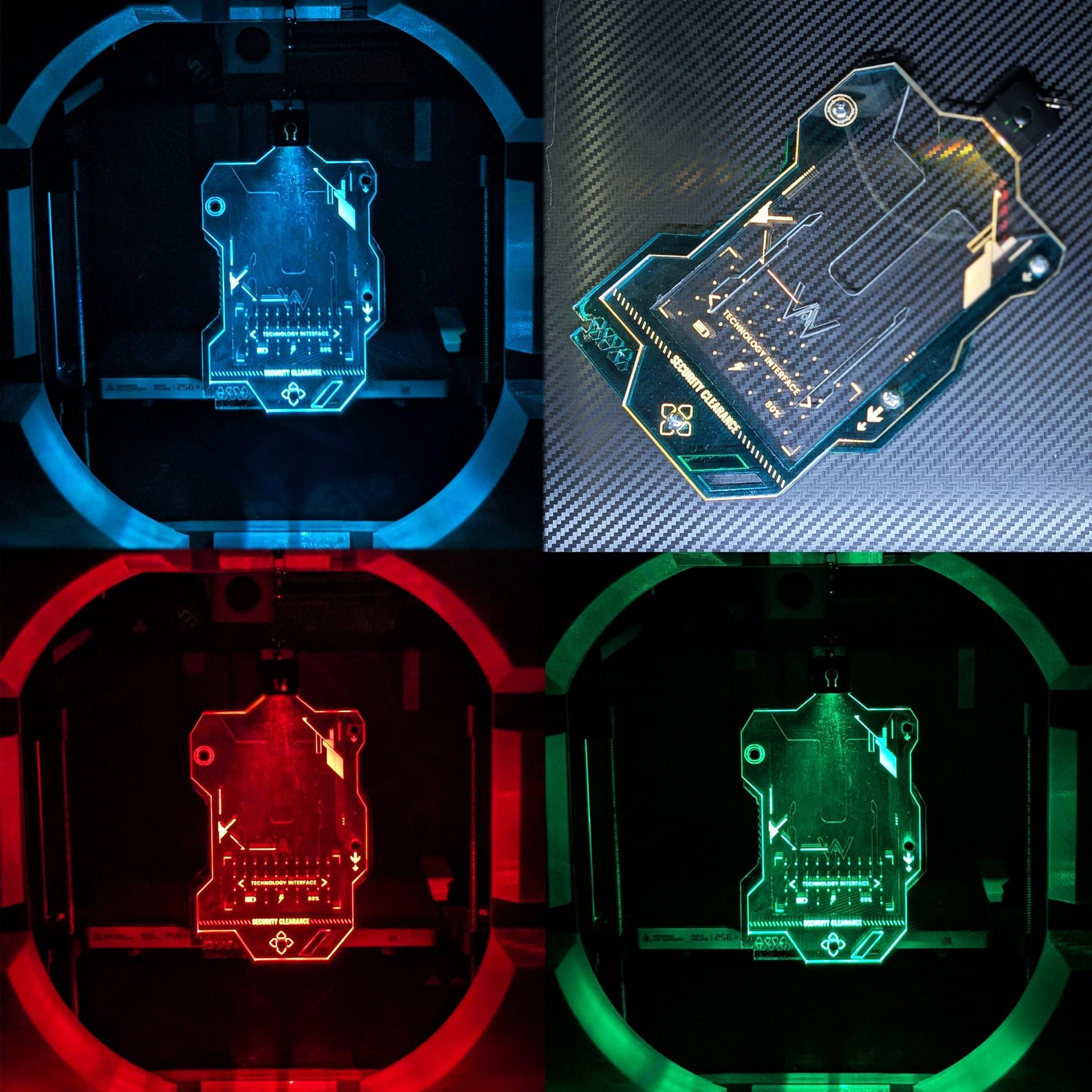 Futuristic Cyberpunk Light up RGB LED Pass/badge Holder ( Cosplay ...