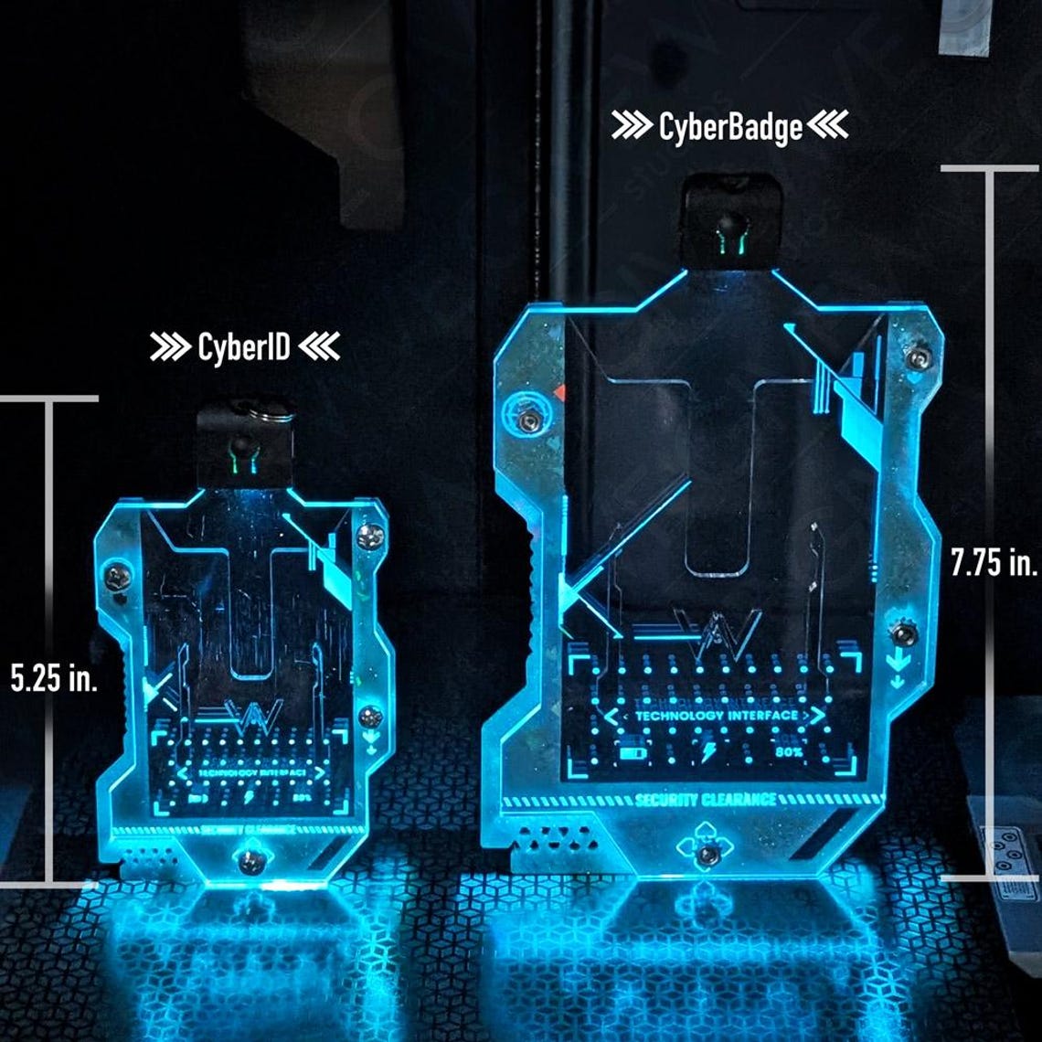 Futuristic Cyberpunk Light up RGB LED Pass/badge Holder ( Cosplay ...