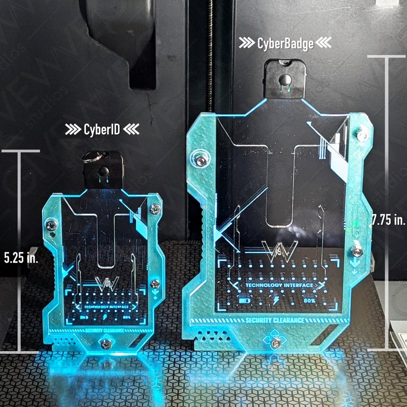 Futuristic Cyberpunk Light up RGB LED Pass/badge Holder ( Cosplay ...