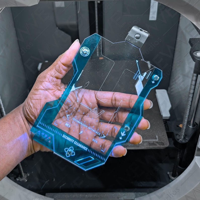 Futuristic Cyberpunk Light up RGB LED Pass/badge Holder ( Cosplay ...