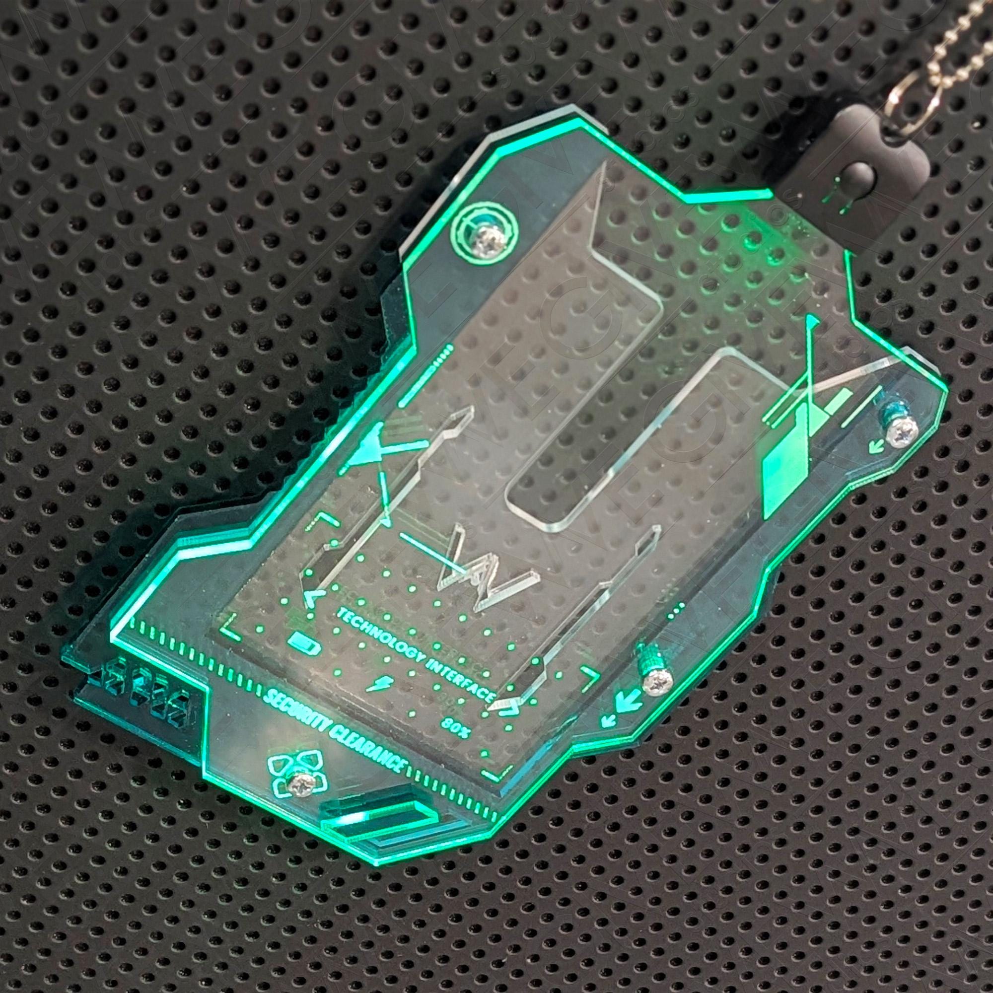 Futuristic Cyberpunk Light up RGB LED Pass/badge Holder ( Cosplay ...