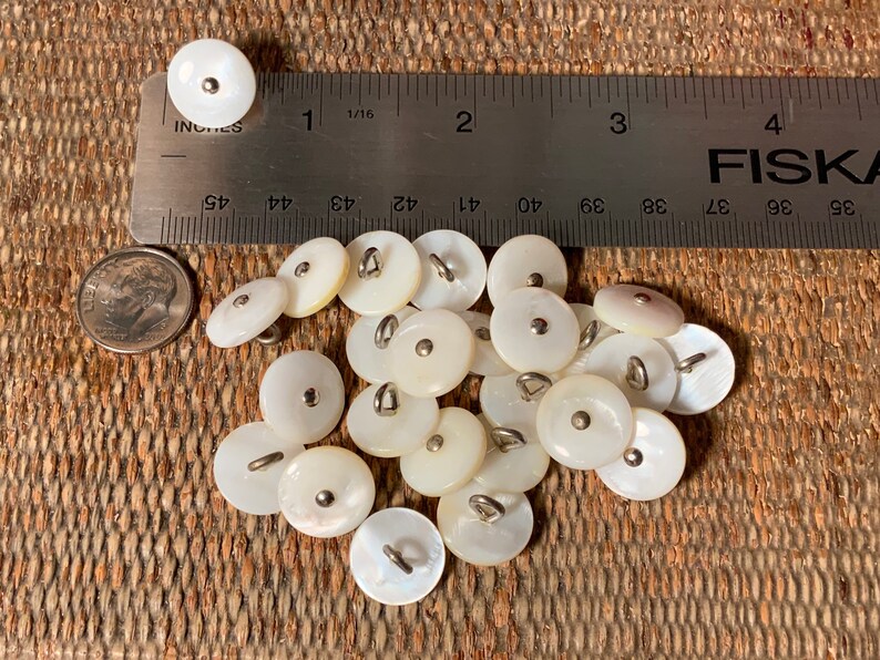 Antique Mother of Pearl Metal Shank Buttons 14mm Just Over 1/2 - Etsy