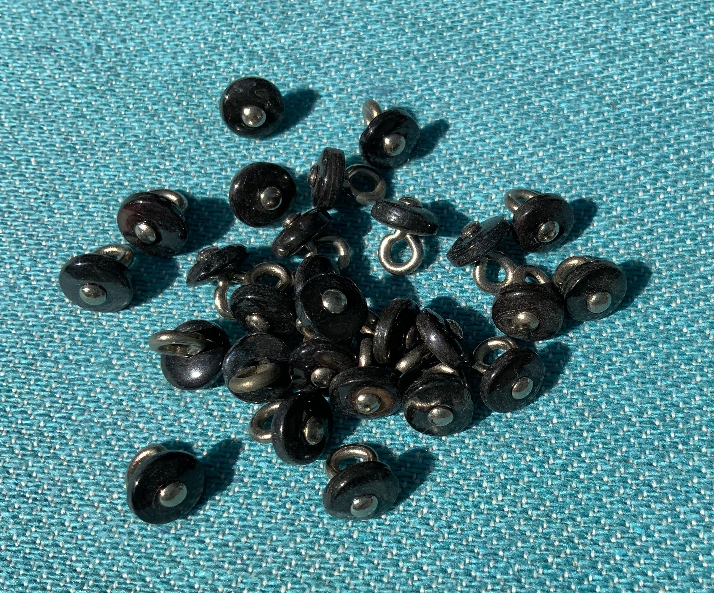 Shoe Boot Buttons Antique Black Pearl Shoe Boot Buttons 25 Pieces Metal ...