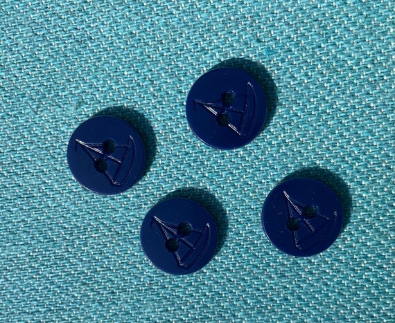 Navy Sailboat Buttons 75 Pieces Vintage Navy Sailboat - Etsy