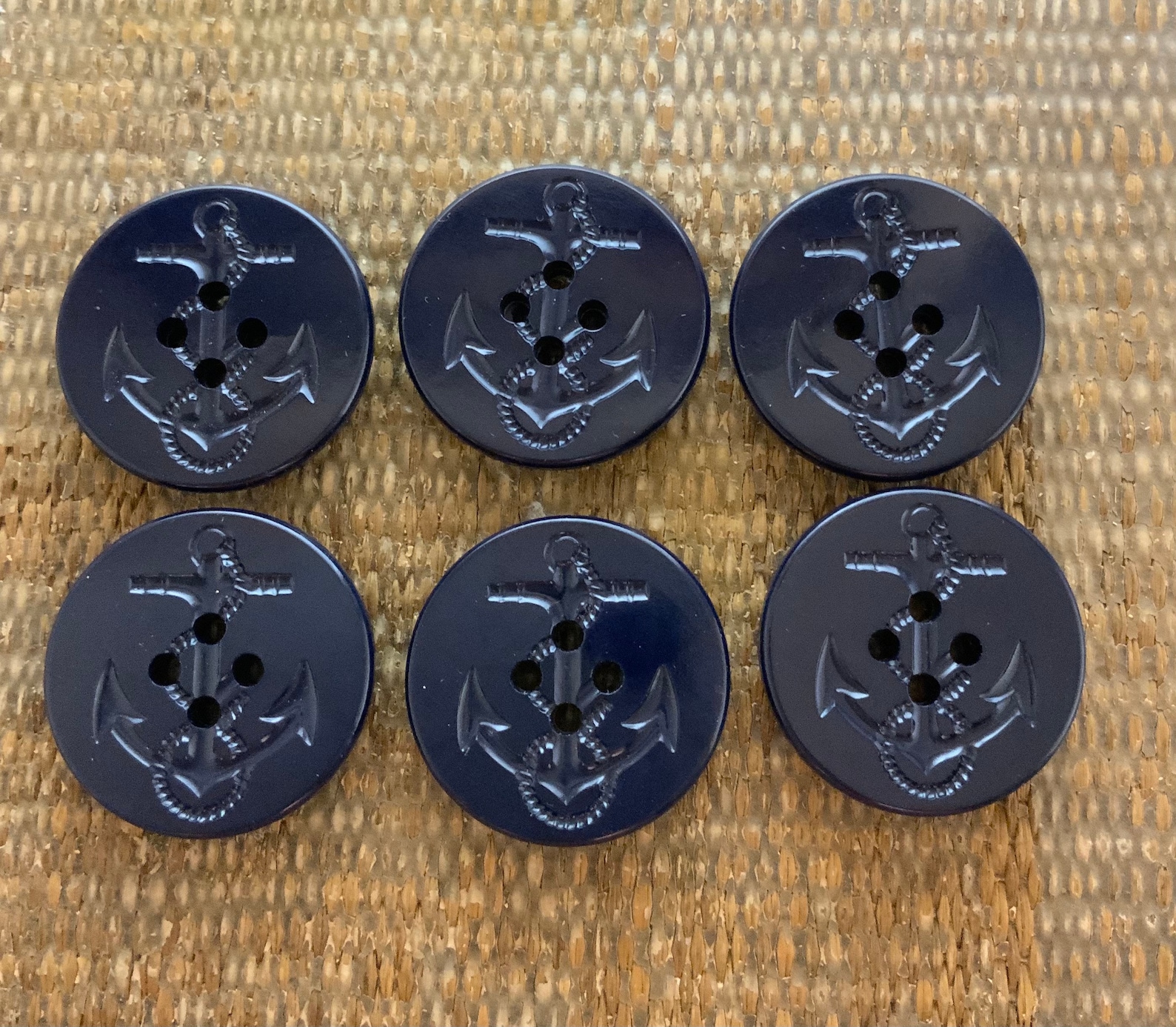Navy Anchor Buttons 6 Pc Vintage Navy Anchor Engraved Plastic Button Sailor Boat 32 Mm 1 14