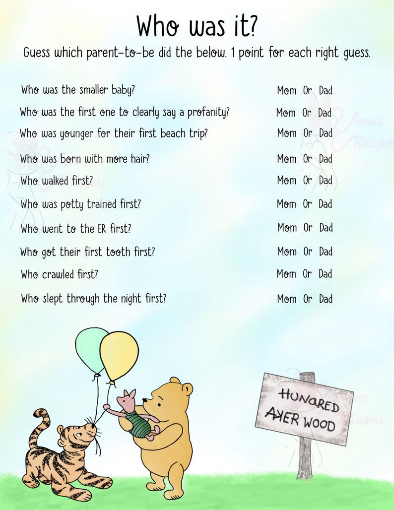 Winnie the Pooh Baby Shower - Games, Coloring Pages, Advice Pages ...