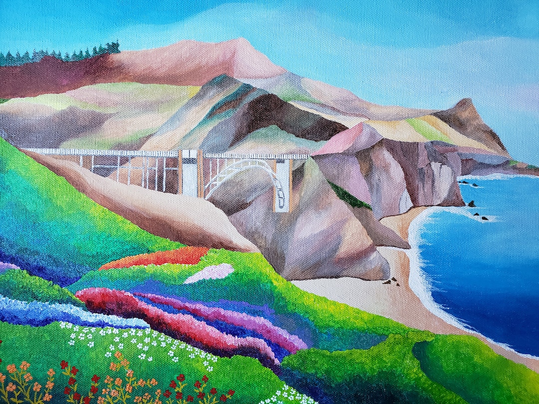 Beautiful Big Sur Coast and Beach in California Original Acrylic ...