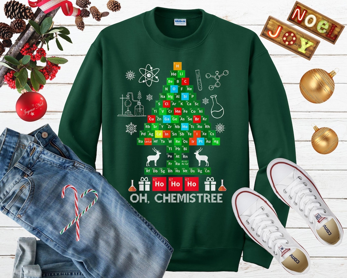 Chemistry Ugly Christmas Sweater Oh Chemistree Science Pun - Etsy
