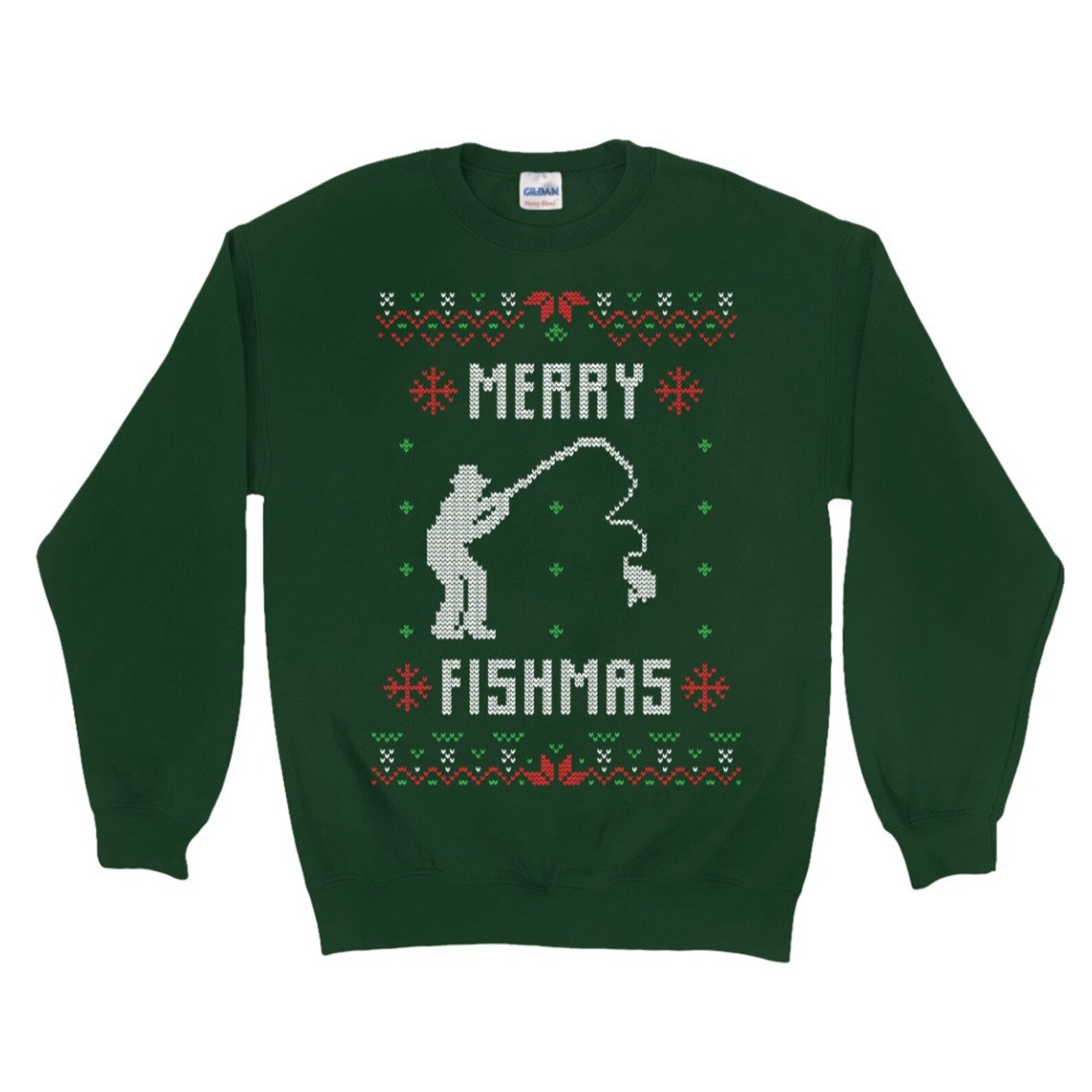 Merry Fishmas Ugly Christmas Sweater Funny Fishing Holiday - Etsy