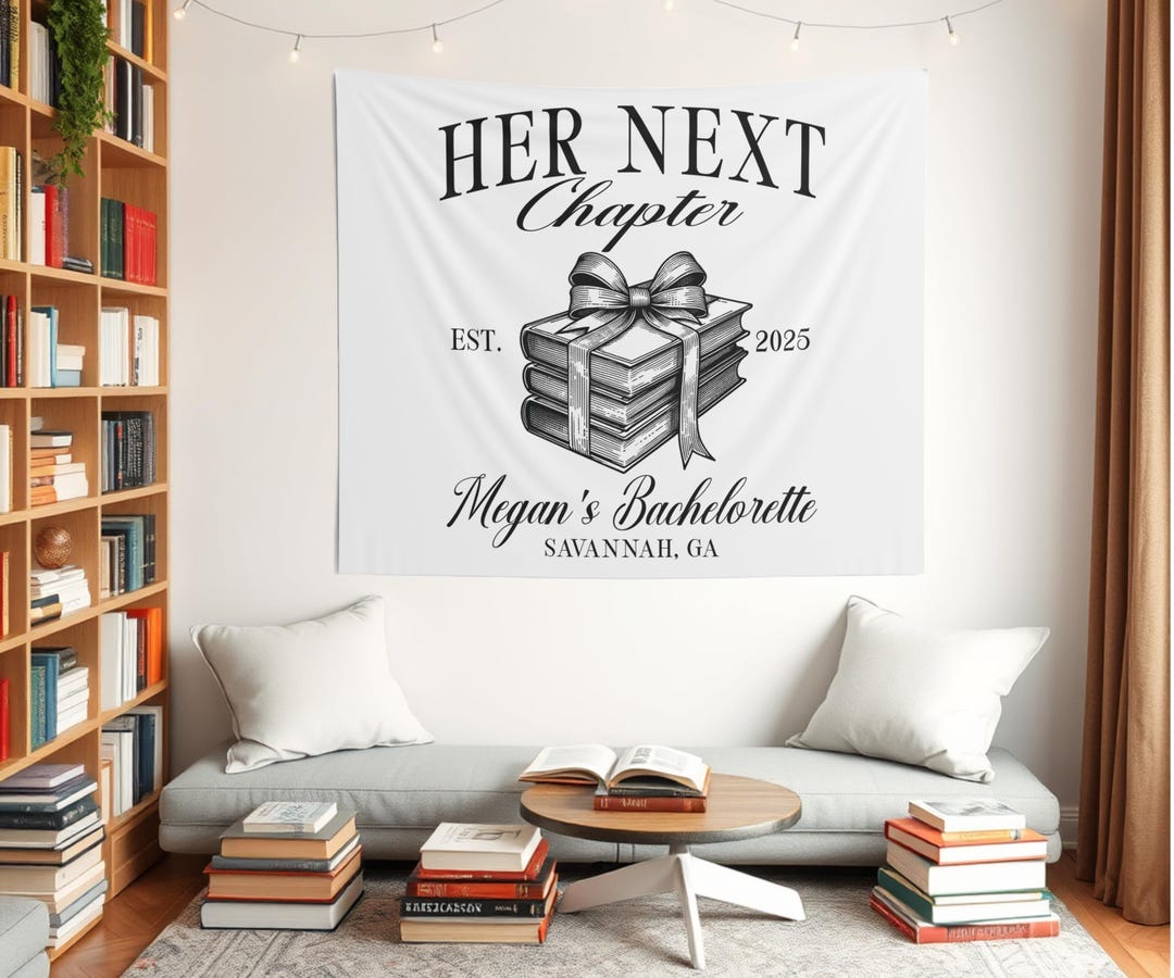 Custom Book Bachelorette Photo Backdrop Book Club Bach Party Banner Her ...