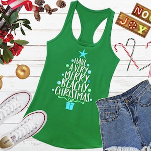 Christmas Beach Tank, Tropical Christmas Tank, Christmas Vacation Shirt ...