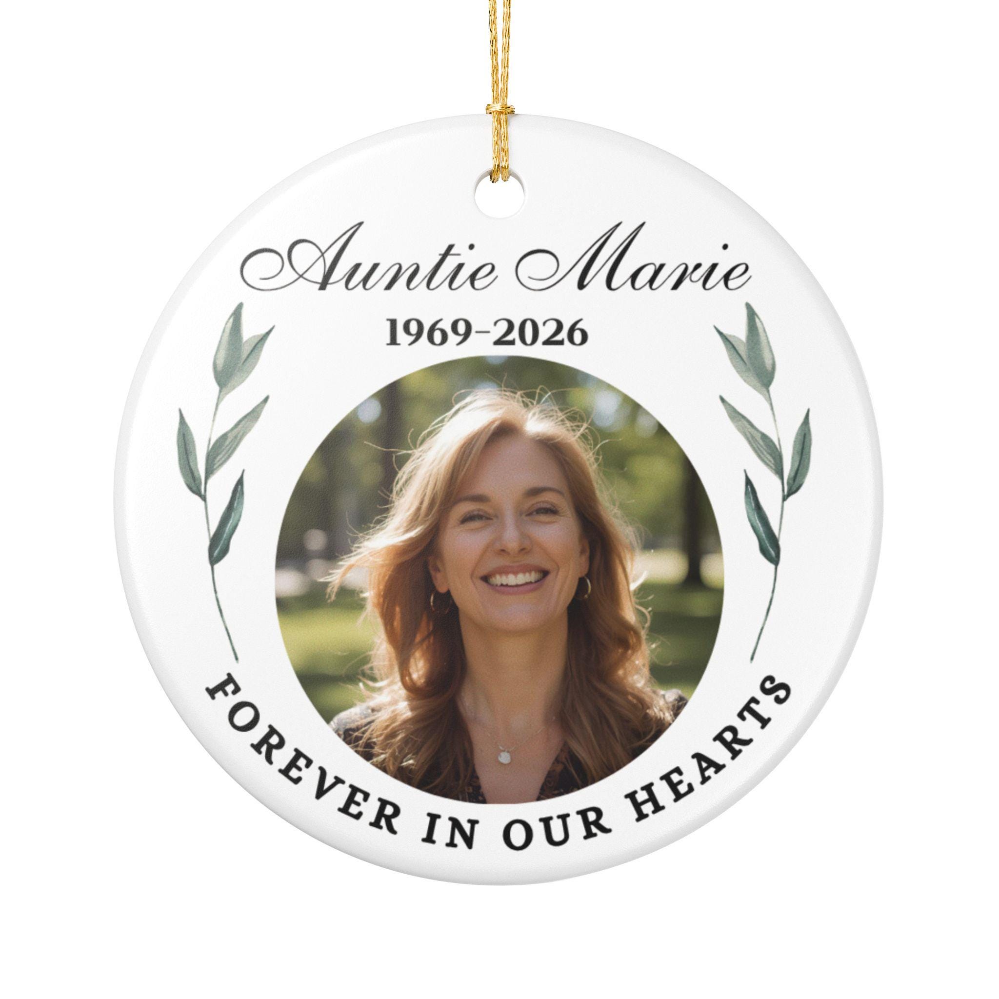 Personalized Aunt Memorial Photo Ornament in Memory of Auntie Sympathy ...