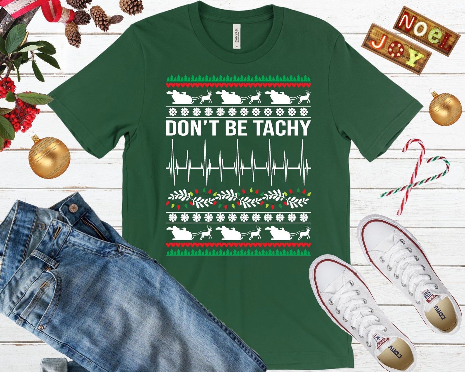 Don't Be Tachy Cardiac Nurse Ugly Christmas Sweater - Etsy