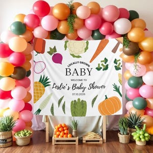 Farmers Market Themed Baby Shower Backdrop Locally Grown Baby Banner ...