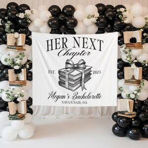 Custom Book Bachelorette Photo Backdrop Book Club Bach Party Banner Her ...